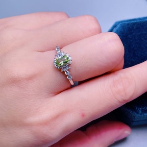 Natural Peridot Ring August Birthstone Jewelry, Vintage Green Stone ...