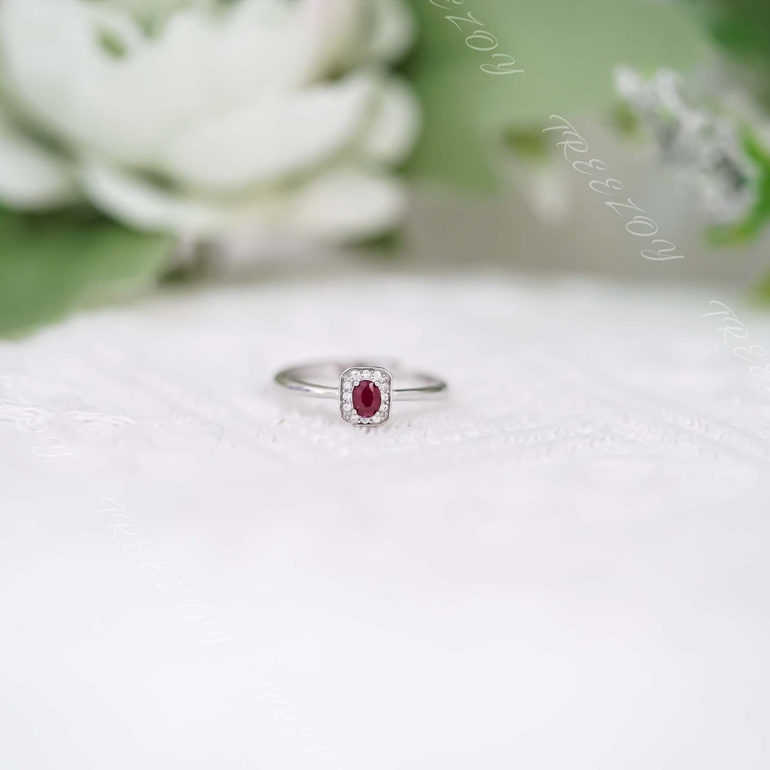 Rose Gold Ruby Rings for Women Minimalist Ring Sterling - Etsy Australia