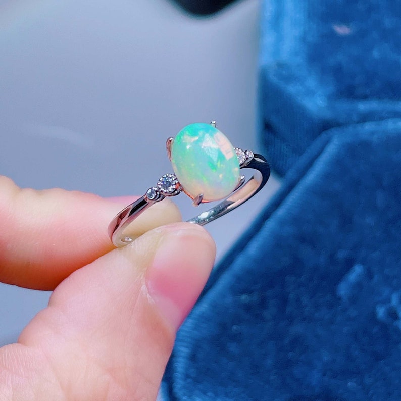 Natural Opal Ring 79mm Oval Opal Genuine Opal Jewelry - Etsy