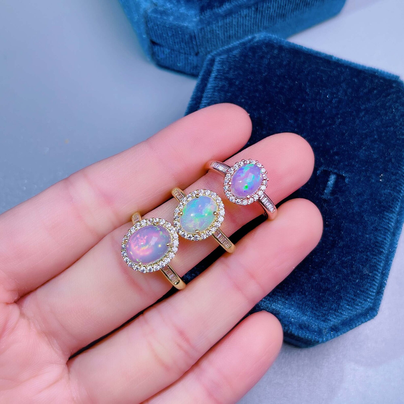 Natural Opal Ring Real Rainbow Opal Ring Oval Opal Stone - Etsy