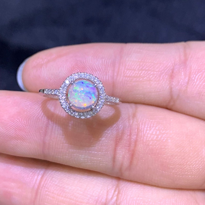 Natural Opal Ring Sterling Silver Ring Engagement Ring | Etsy