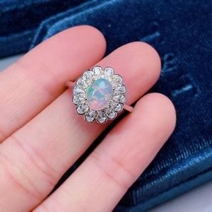 Natural Fire Rainbow Opal Ring October Birthstone Ring - Etsy