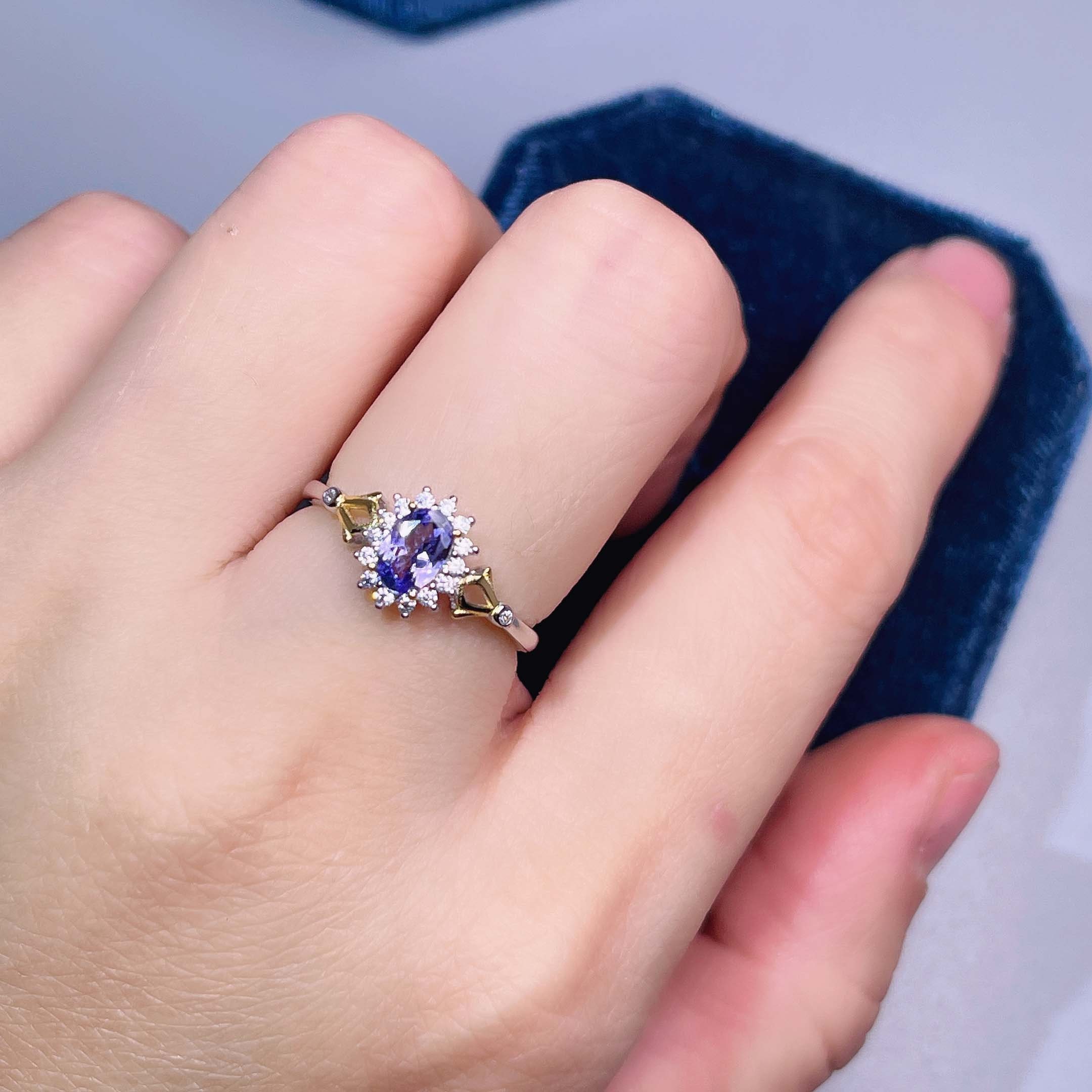 Natural Tanzanite Ring Gemstone Ring Genuine Tanzanite | Etsy