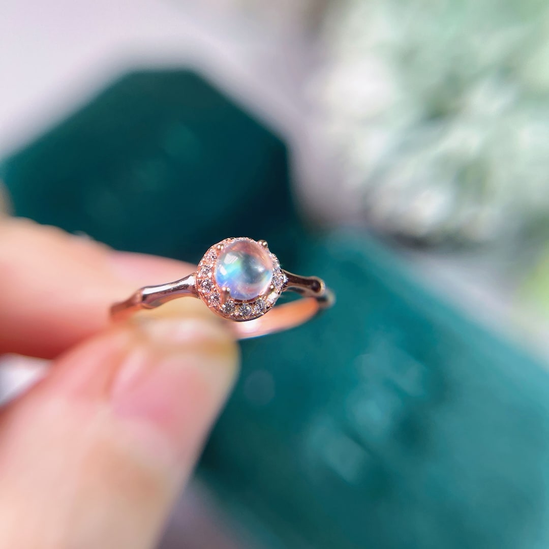 Zierlicher Mondstein Ring Rosegold Ring Zierlicher - Etsy.de