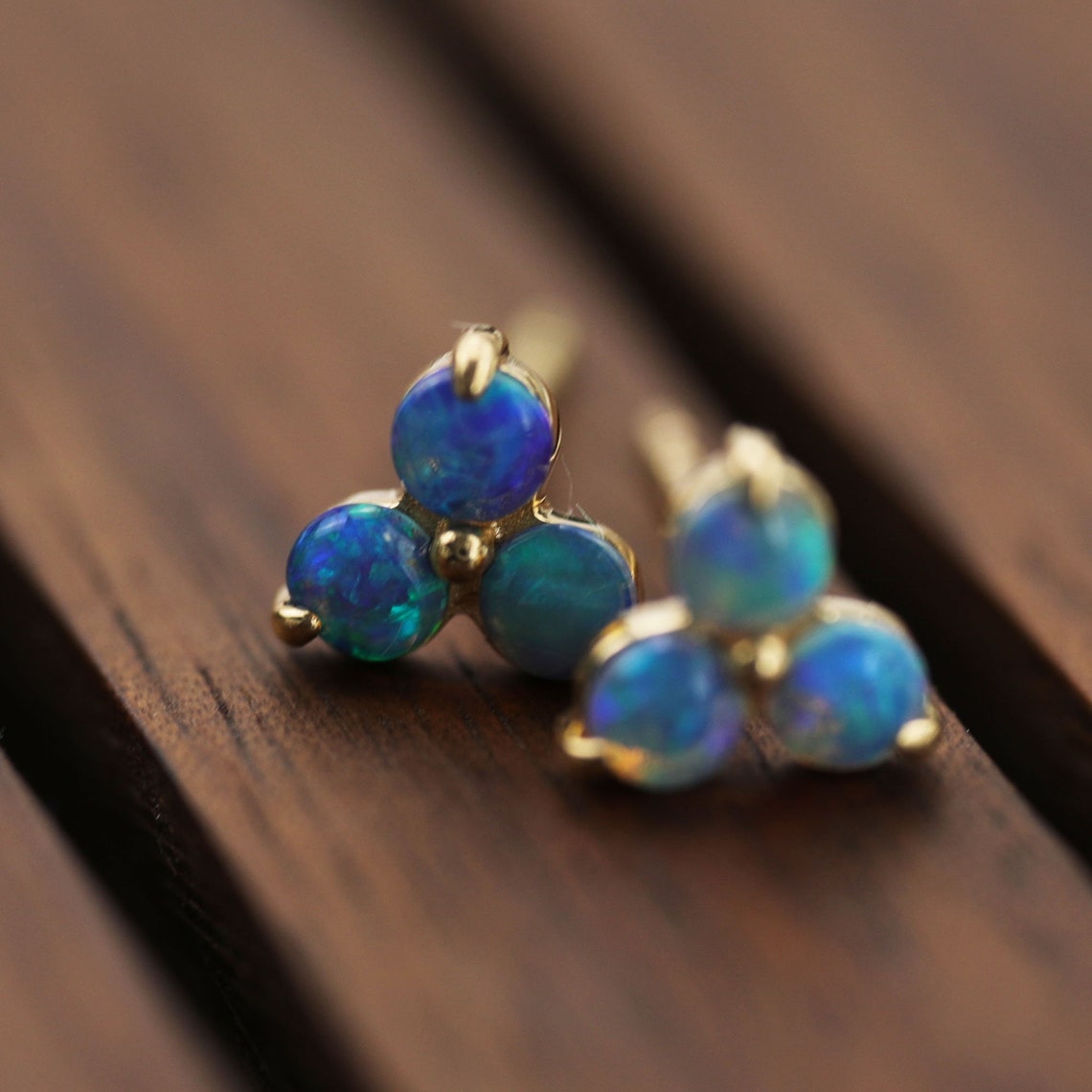 Natural 33mm Round Australian Opal Studs Earrings Unique - Etsy