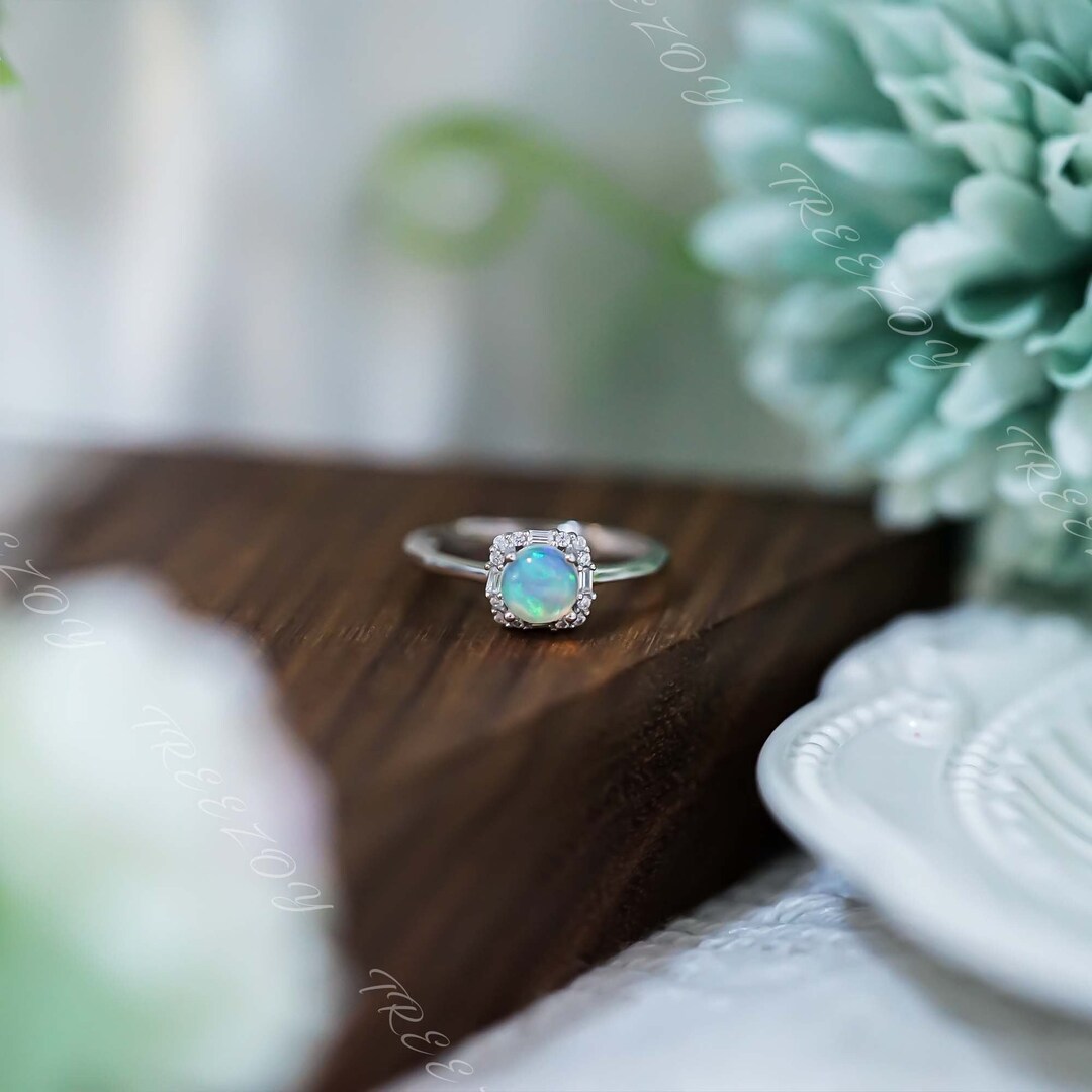 Real Opal Ring, Opal Ring Silver, Opal Promise Ring, October Birthstone ...
