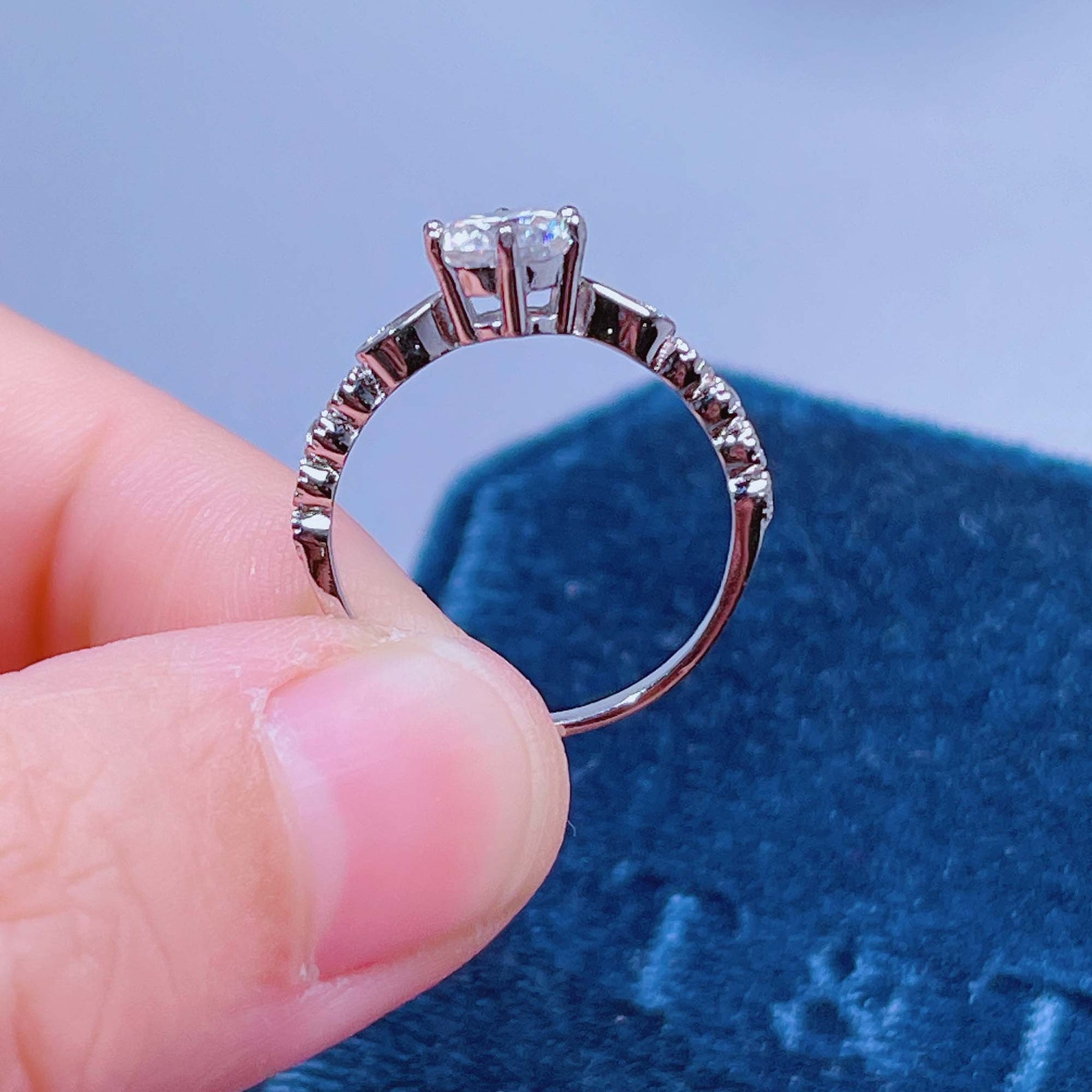 1ct 2ct Fire Moissanite Ring Brilliant Round Cut - Etsy