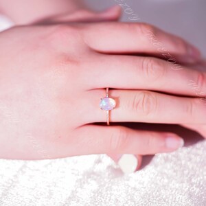 Natural Oval Opal Fire Ring, 7*9mm October Birthstone, Real Opal Ring ...