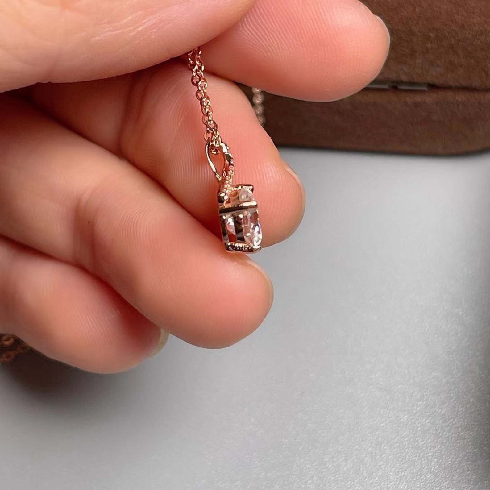 1ct Round Cut Moissanite Necklace Pendant 925 Sterling - Etsy