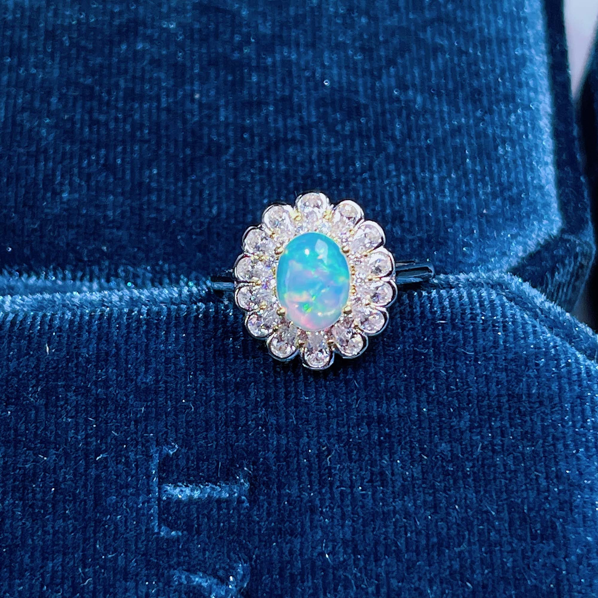 Natural Fire Rainbow Opal Ring October Birthstone Ring | Etsy