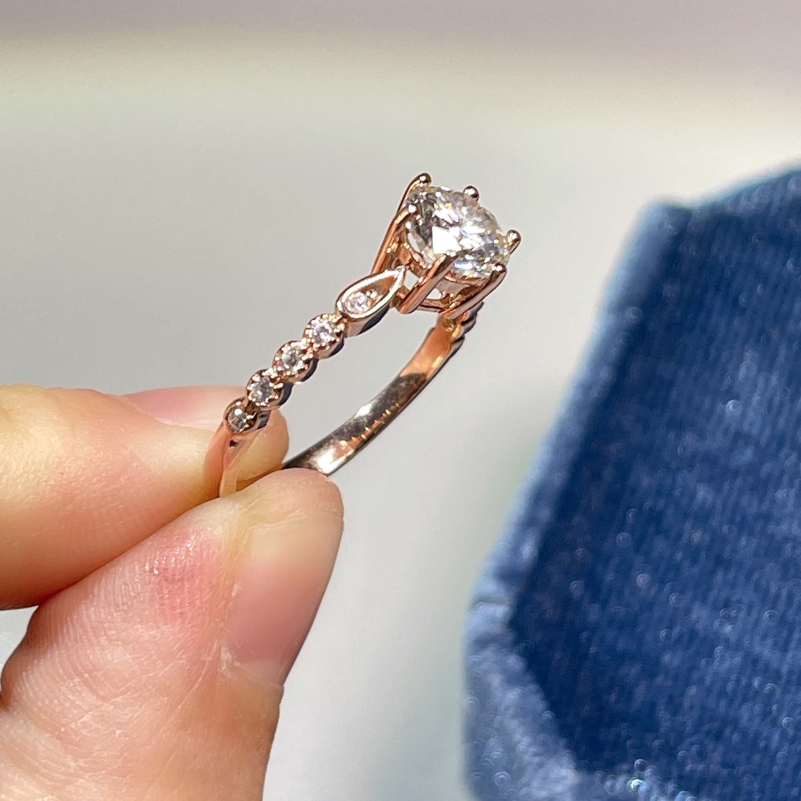 9K/14K/18K Gold Moissanite Ring Brilliant Round Cut | Etsy