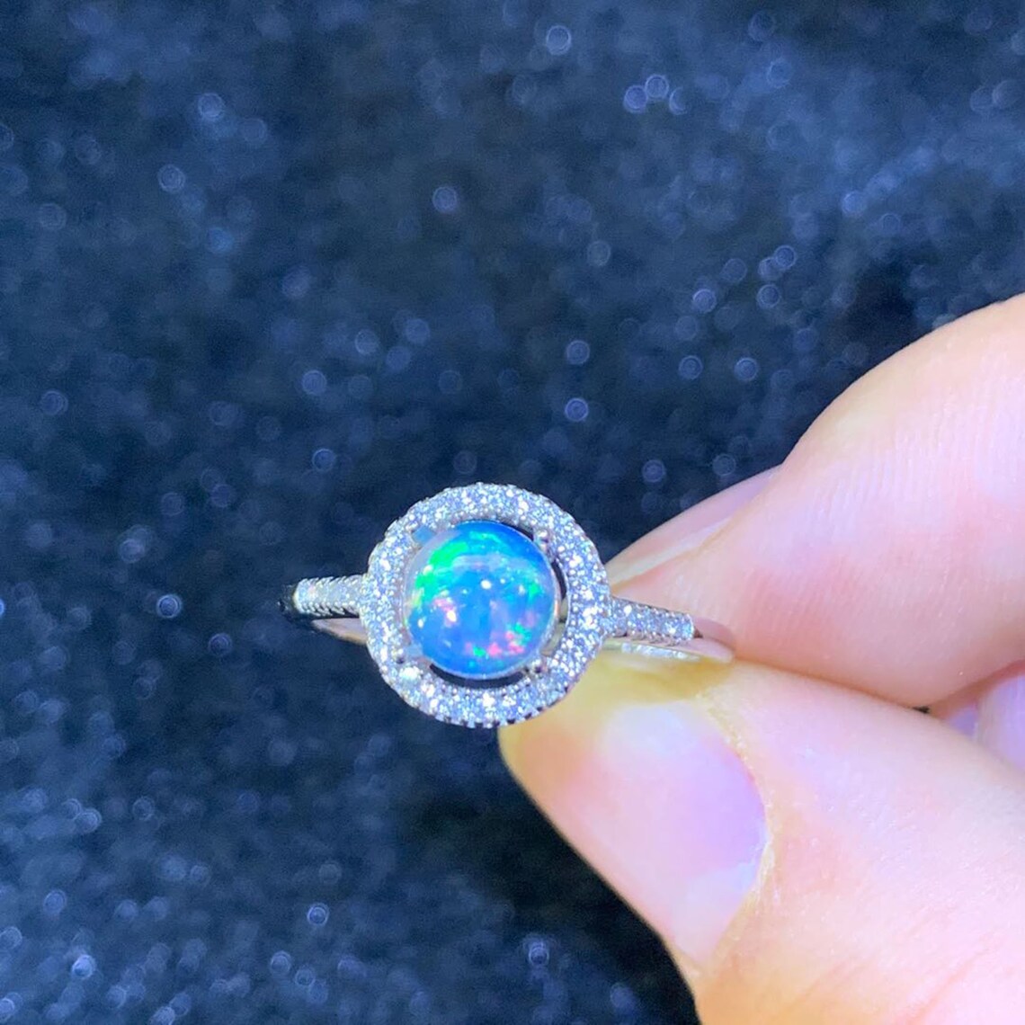 Natural Opal Ring Sterling Silver Ring Engagement Ring | Etsy