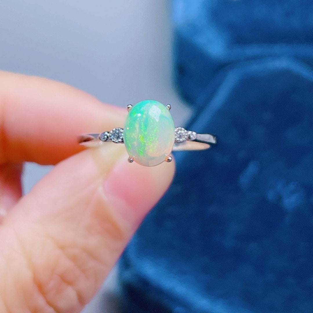 Natural Opal Ring 79mm Oval Opal Genuine Opal Jewelry - Etsy