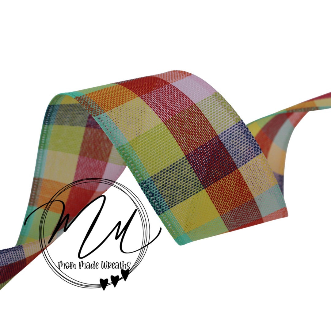 2.5 Wired Ribbon - Colorful Checker Ribbon - All Colors, Red, Green ...