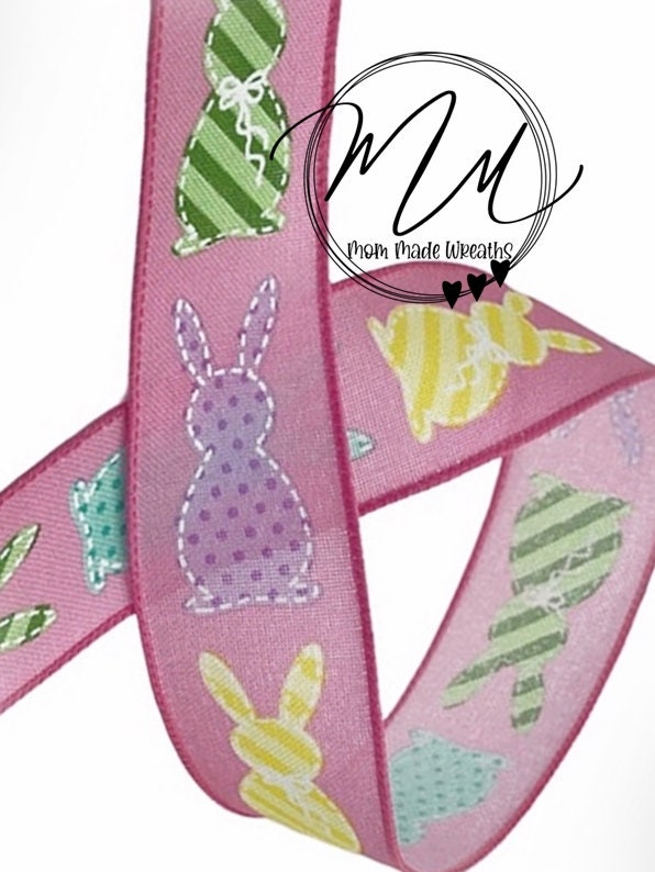 1.5 Wired Bunny Pink Multicolor Pastel Ribbon Easter - Etsy Australia