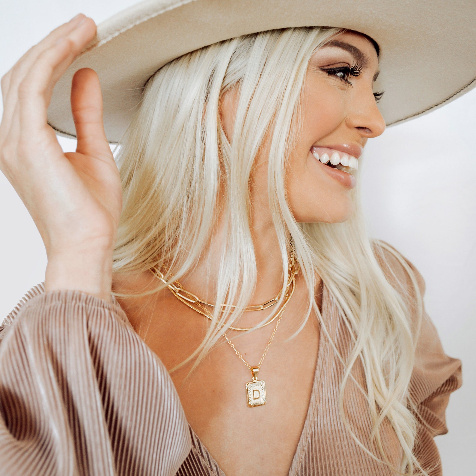 18K GOLD FILLED Initial Necklace Square Initial Letter - Etsy