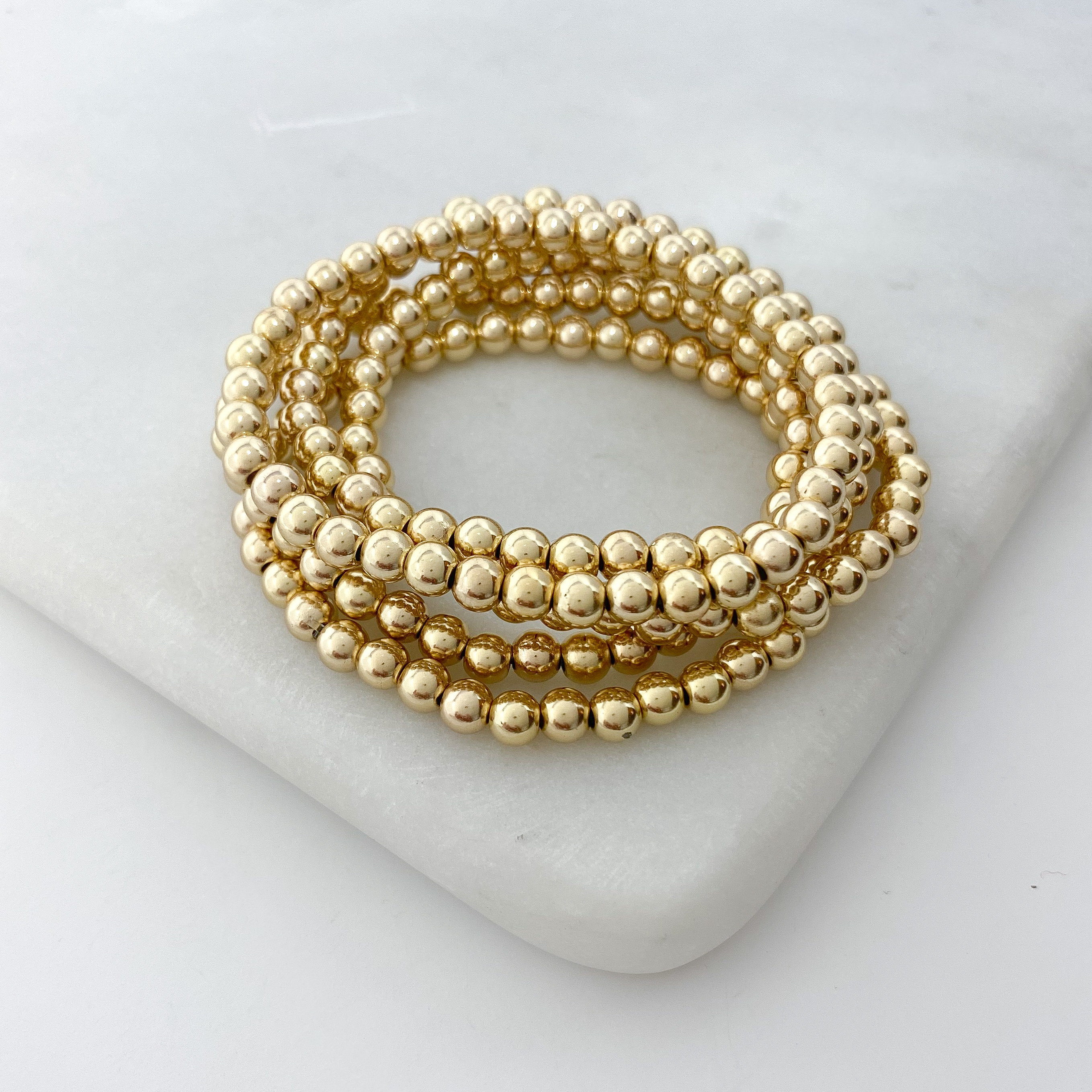 Gold Bead Bracelets 18k Gold Filled Ball Bracelet Stacking - Etsy