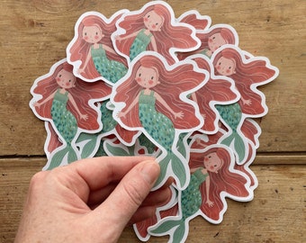 Mermaid Vinyl Sticker for Water Bottles and Laptops - Etsy