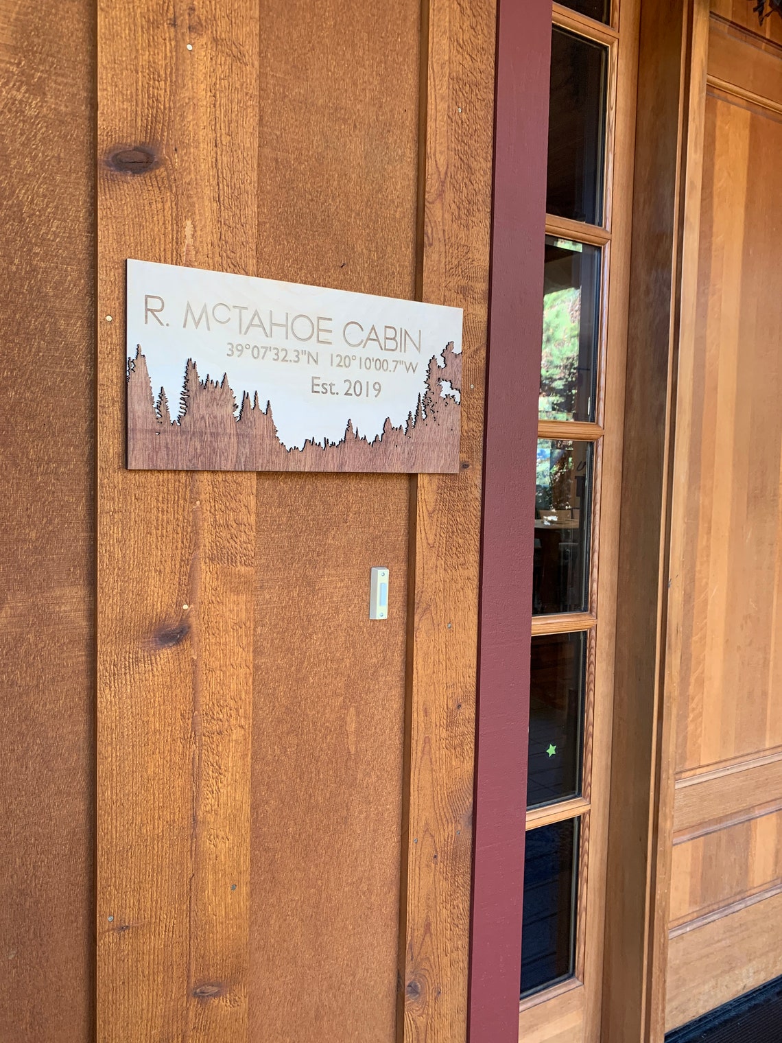 Customized Cabin Name Sign Wooden Art Layered Trees - Etsy