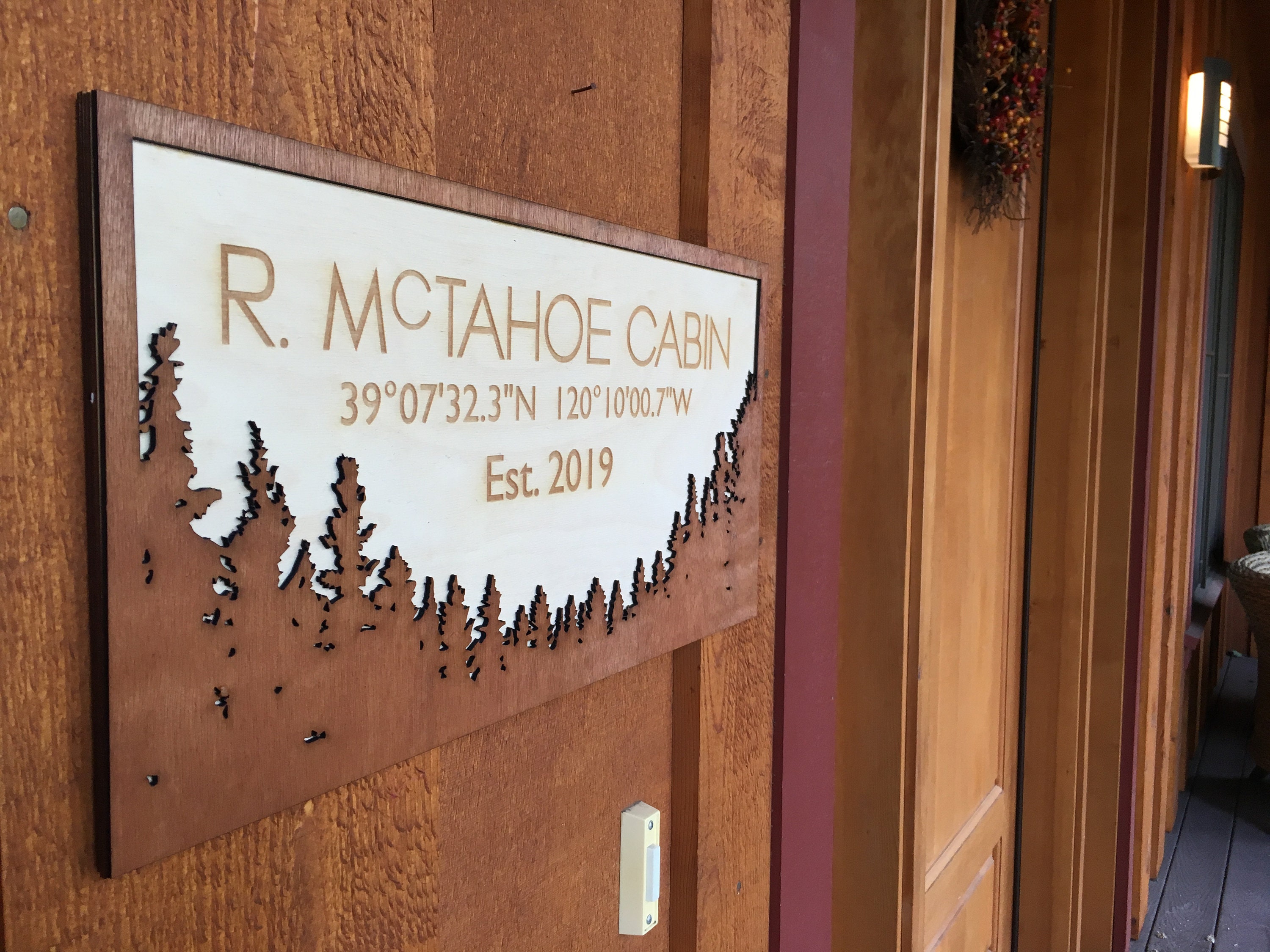 Customized Cabin Name Sign Wooden Art Layered Trees - Etsy