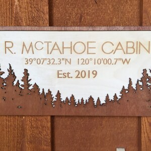 Customized Cabin Name Sign Wooden Art Layered Trees - Etsy