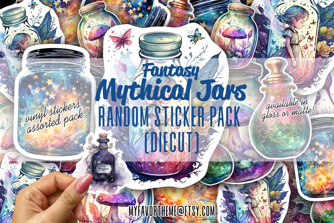 Mystical Jar Assortment Sticker Pack, Vinyl Random Sticker Pack, Stars ...
