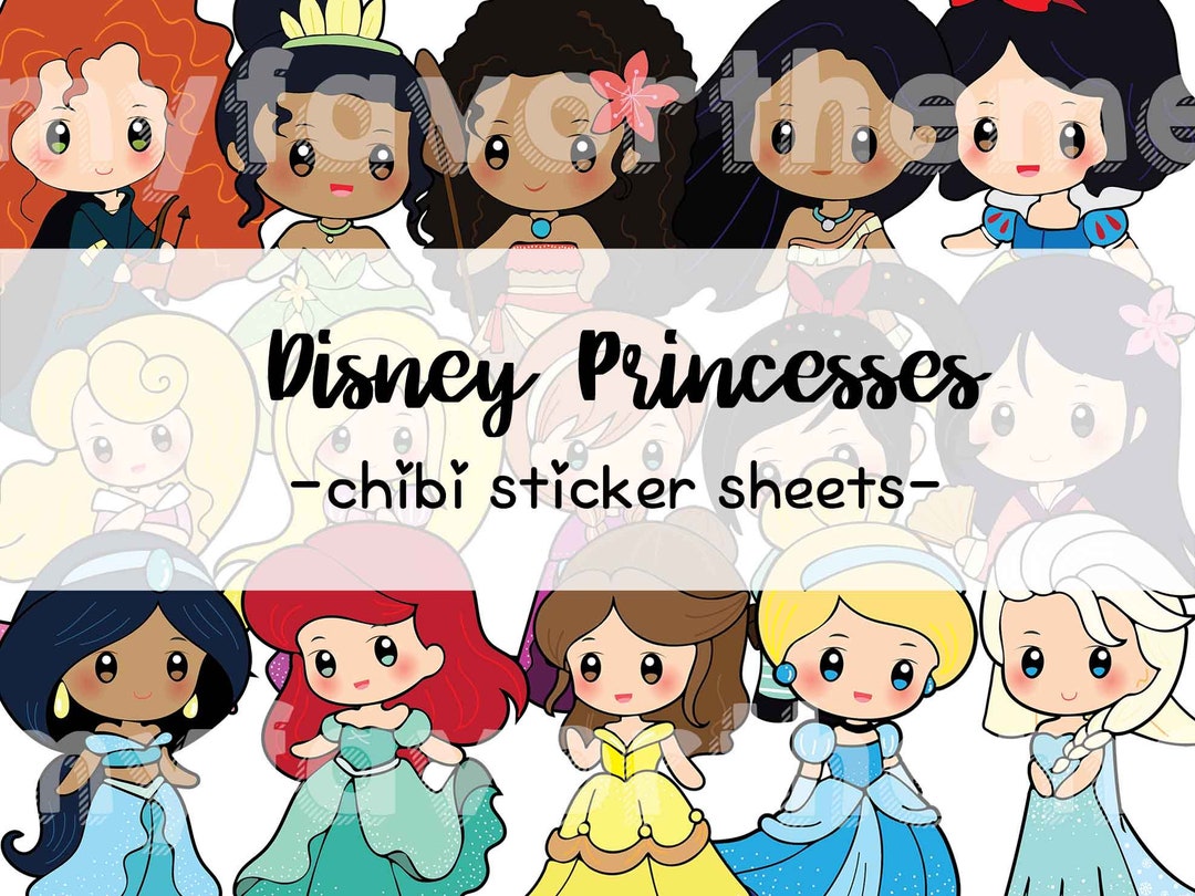 Princess Stickers, Fairytale Princess Sticker Sheet, Chibi Cute Planner ...