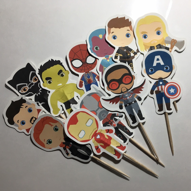 Super Hero Cupcake Toppers - Etsy