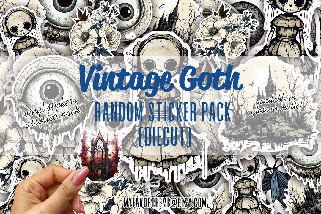 Vintage Goth Assortment Sticker Pack, Goth Castle Stickers, Vinyl ...