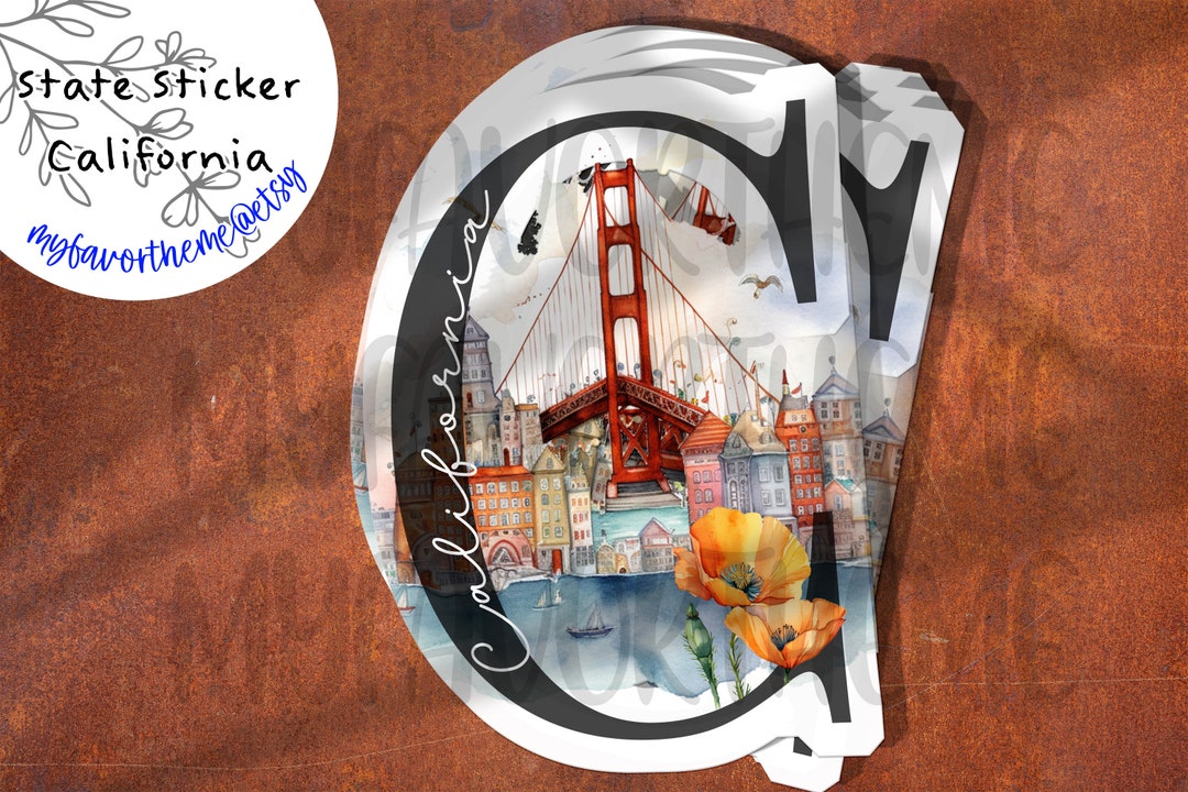 California Sticker, Travel Sticker, California Laminated Sticker, CA ...