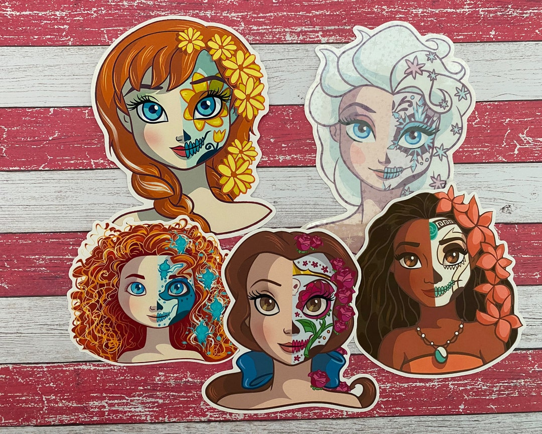Sugar Skull Princess Stickers, Holographic Princess Stickers, Villain ...