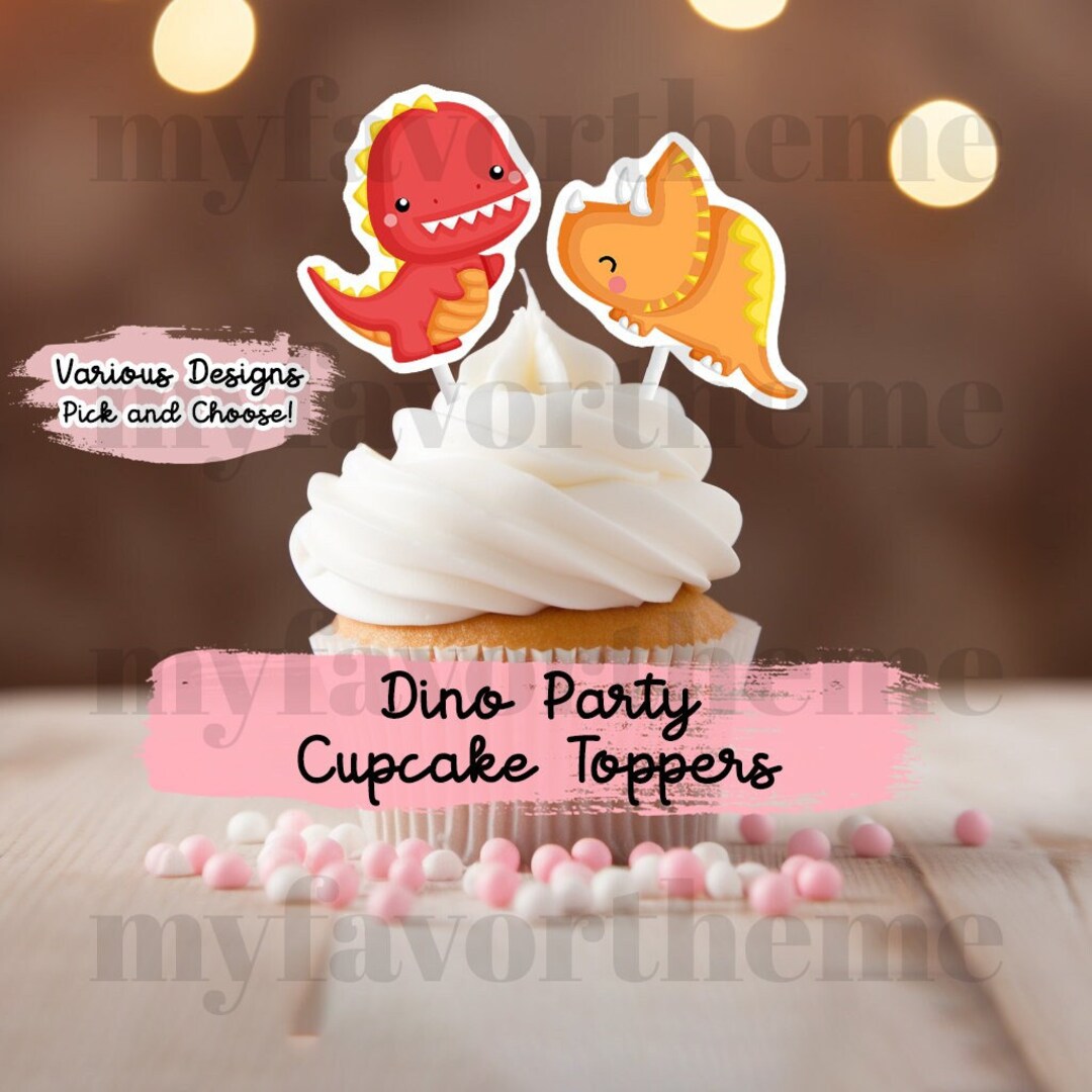 Dinosaur Toppers, Dino Roar Toppers, Jurassic Picks, Birthday Favors ...