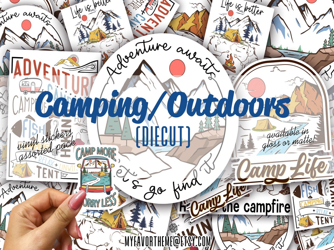 Camp Life, Adventure Sticker, Camping Vinyl Stickers, Outdoors Stickers ...
