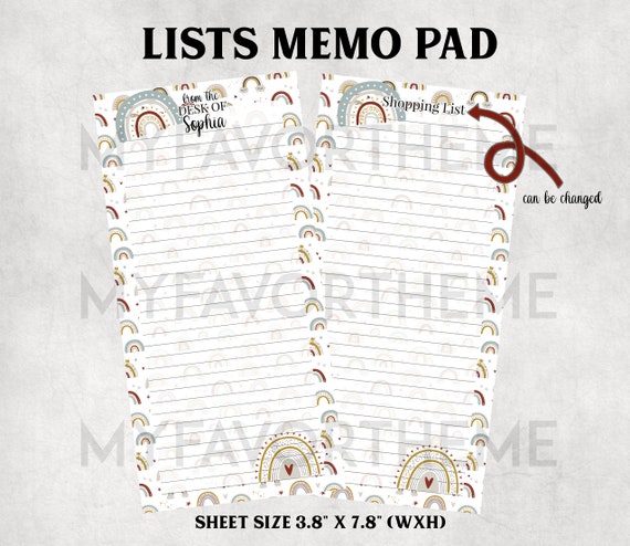 Boho Notepad Boho Rainbow Daily Lists Boho Tear Away Tear - Etsy