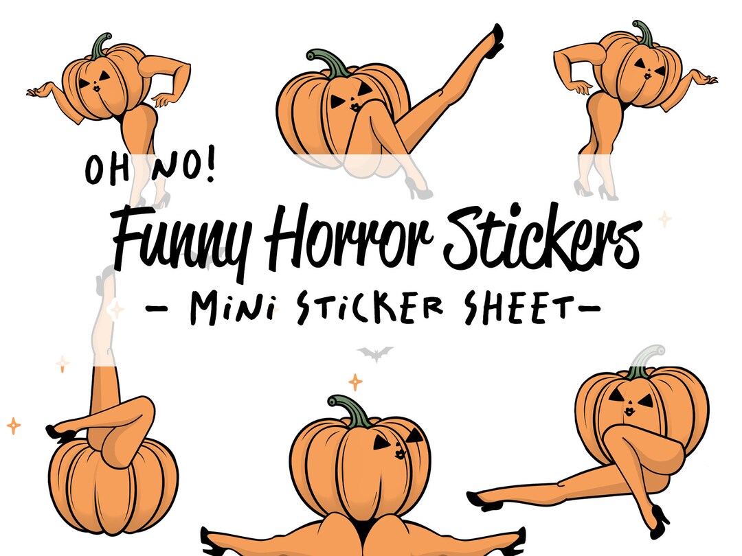 Horrors in This House, Funny Pumpkin Horror Sticker, Halloween Sticker ...