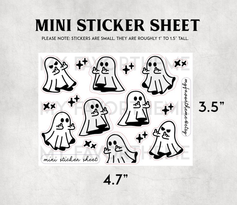 Middle Finger Ghosts Funny Horror Sticker Halloween Sticker - Etsy