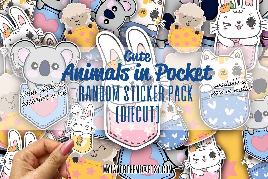 Peeking Animals Assortment Sticker Pack, Adorable Animal Stickers ...
