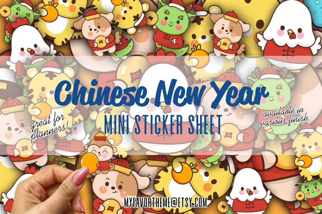 Chinese New Year Stickers, Cute Zodiac Stickers, Animal Sticker ...
