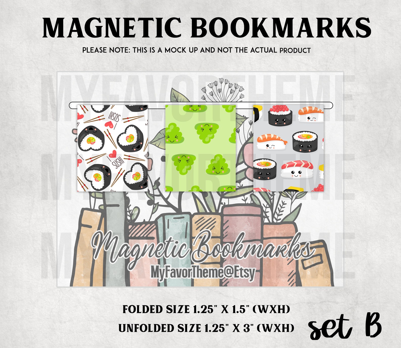 Sushi Bookmarks Cute Kawaii Magnetic Bookmark Magnetic Page - Etsy