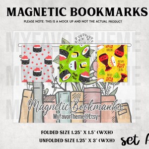 Sushi Bookmarks, Cute Kawaii Magnetic Bookmark, Magnetic Page Clip ...