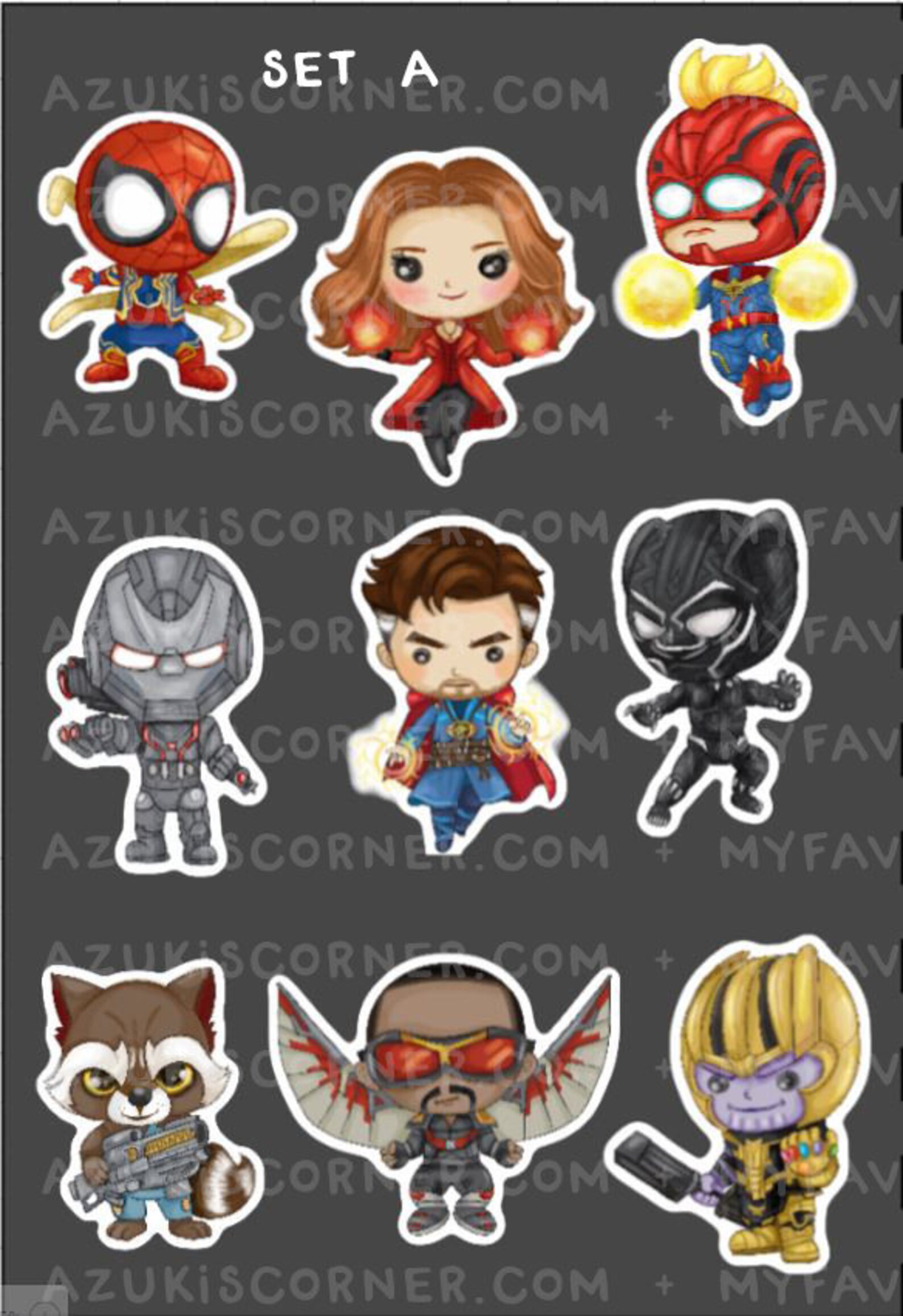 Superhero Super Heroes Avengers Sticker Sheet Chibi - Etsy