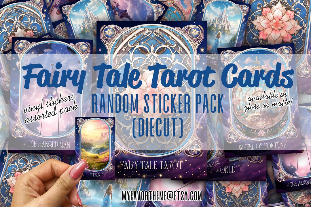 Tarot Cards Fantasy Mystical Assortment Sticker Pack, Fantasy Magic ...