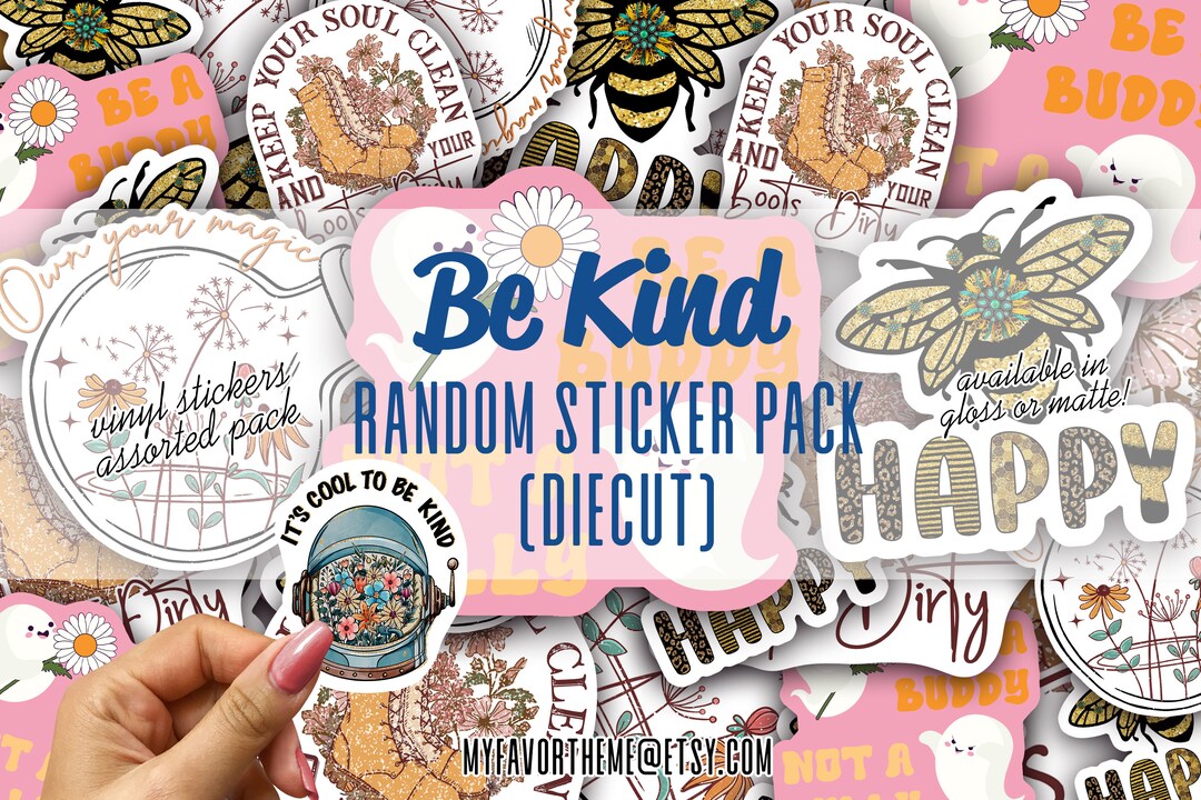 Be Kind Assortment Sticker Pack, Motivational Stickers, Vinyl Random ...