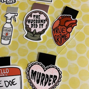 True Crime Magnetic Bookmark, Reading Bookmark, Murder Mystery Page ...