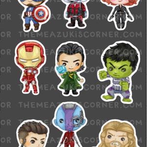 Superhero Super Heroes Avengers Sticker Sheet Chibi - Etsy