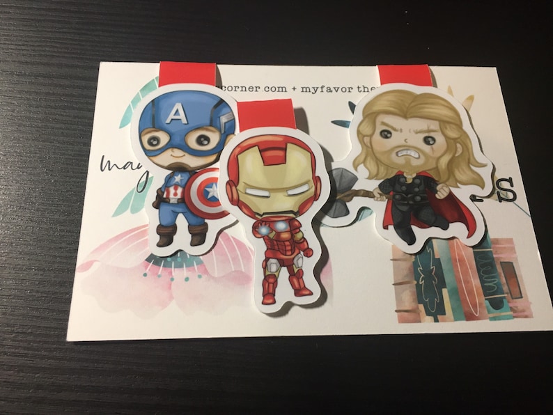 Super Heroes Bookmark, Super Heroes Avengers Magnetic Bookmarks Cute - Etsy