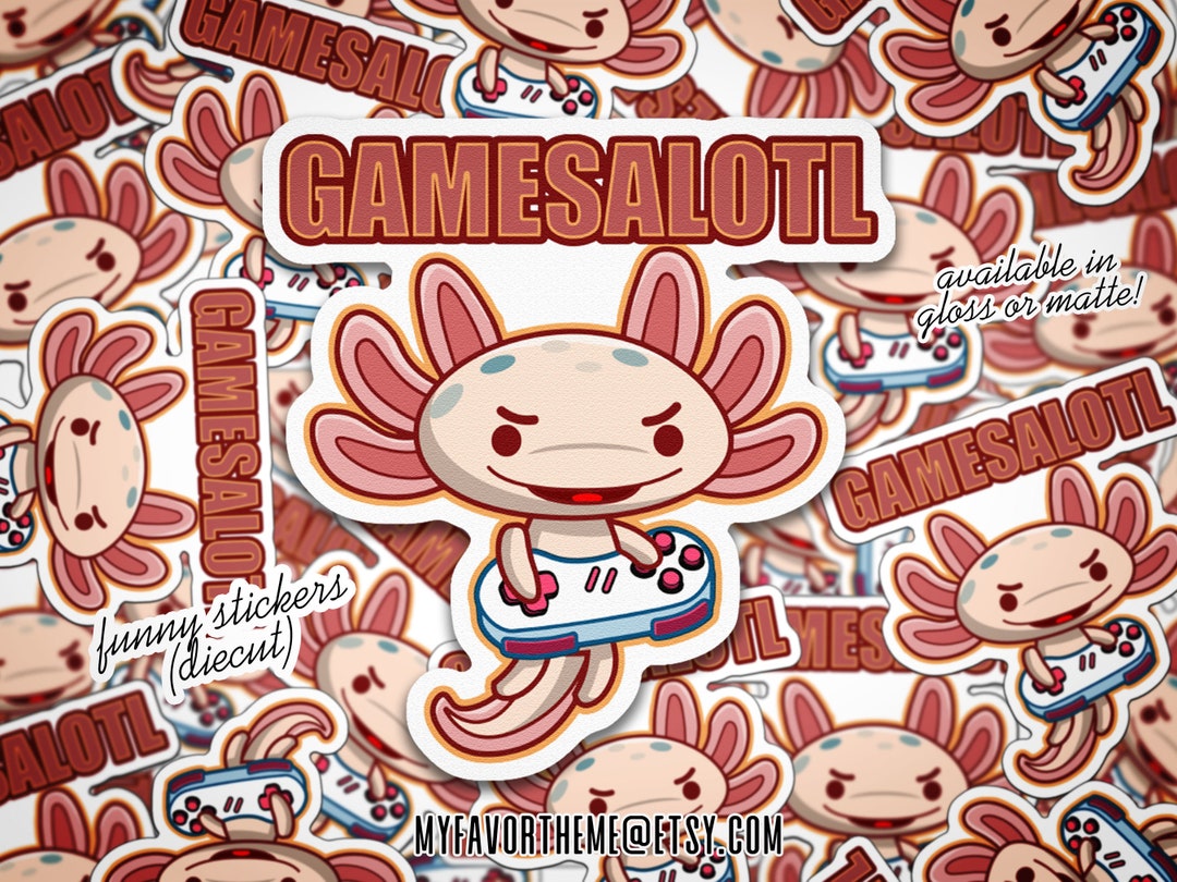 Axolotl, Games Funny Sticker, Vinyl Sticker - Etsy