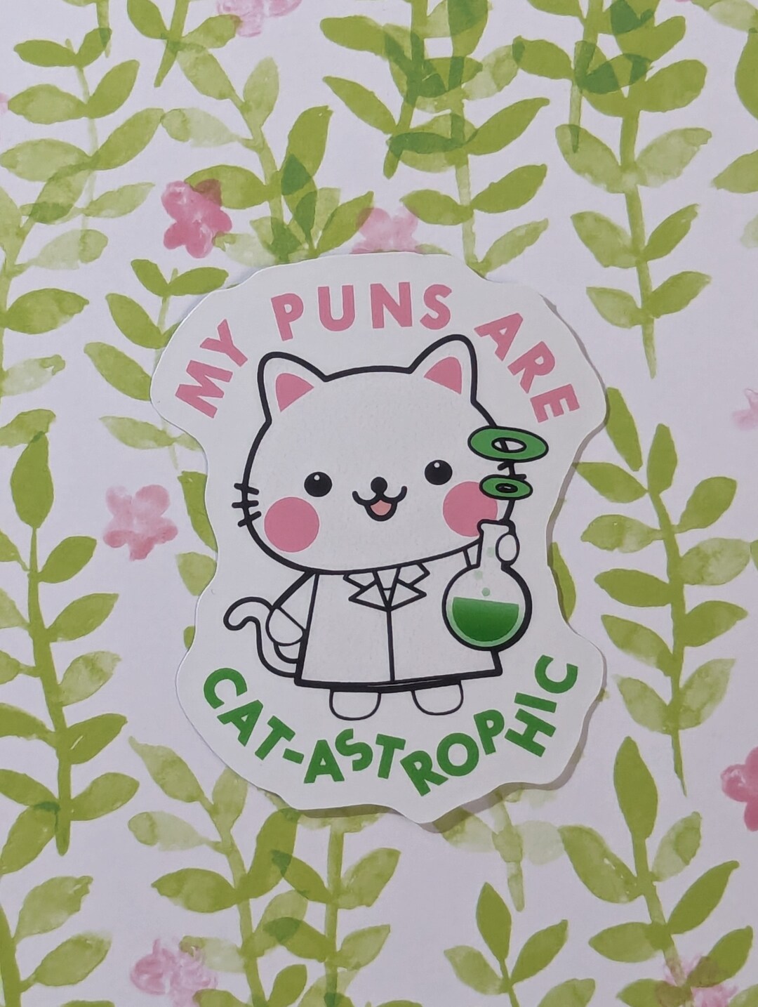 Funny Cat Sticker, Vinyl Sticker, My Puns Are Catastrophic - Etsy