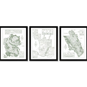 Zion National Park Map Print | Map of Zion National Park | Zion Map ...