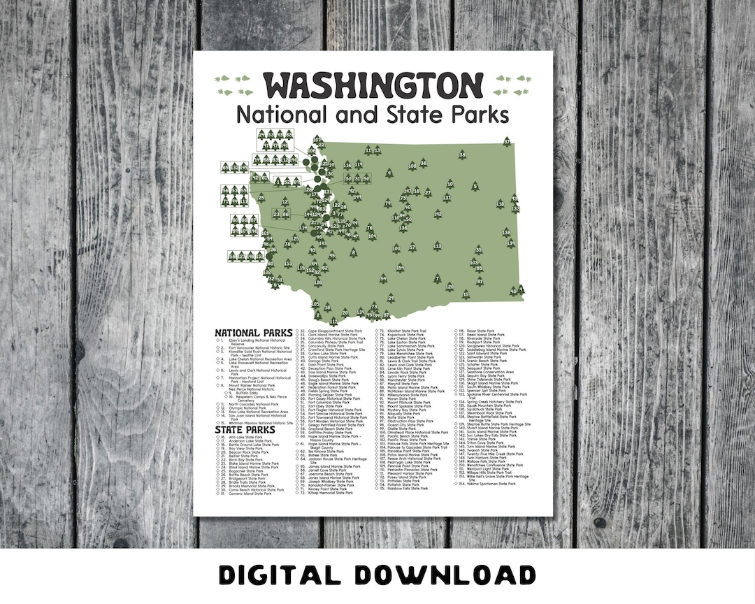 Washington National and State Park Map | Washington State Park Map ...